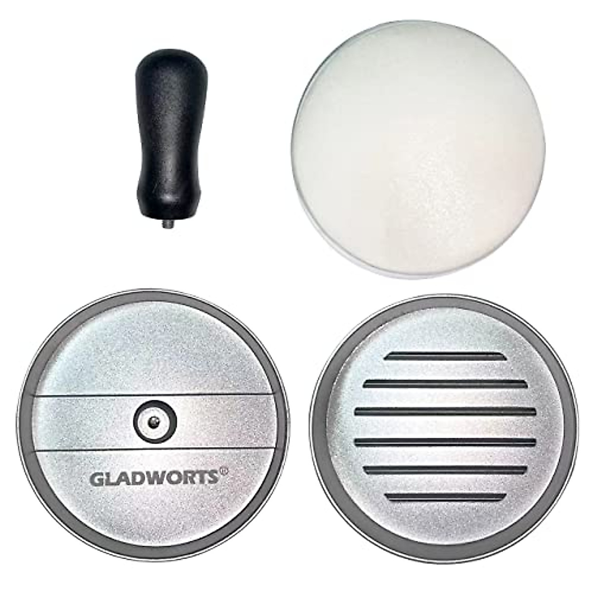 Gladworts Hamburger Press Patty Maker Cast Aluminium + 100 Non-Stick Papers, Quarter Pound Burger Press Metal Burger Mold Presser, 1/4 lb, 4.5 inch