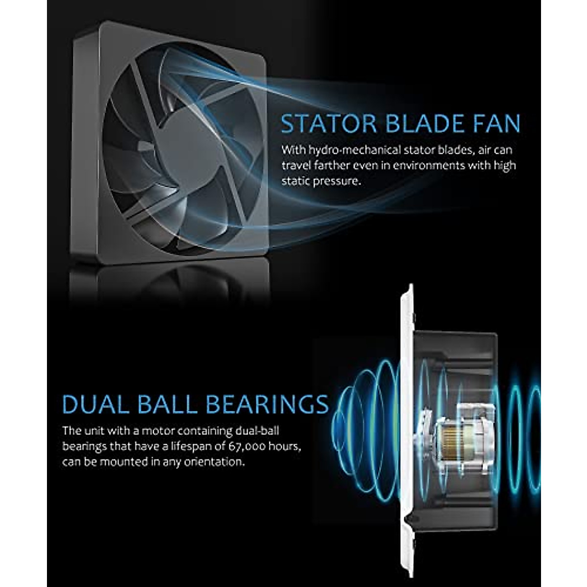 Abida 4" x 10" Register Booster Fan with Thermostat Control, Quiet Smart Register Vent with 10 Gear Wind Speed, Aluminum Frame Heating Cooling AC Vent, White