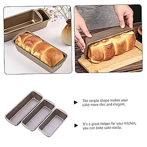 Cabilock 3pcs baking pans loaf pan Practical Toast Pan Toast Baking Mold Home Toast Mold Baking Tool Toast DIY Baking Mold Bread Pan Toast Cooking Mold carbon steel Strip baking tin
