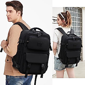 Travel Laptop Backpack, Business Work Backpacks Large College Bookbag for Women Men Water Resistant Daypack Airline Approved Gym Bag Fits 17 Inch Notebook & Laptops - Black