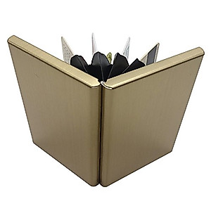 NiftyPlaza Credit Card ID Holder Slim Money Travel Wallet Men Stainless Steel RFID Blocking (Gold)