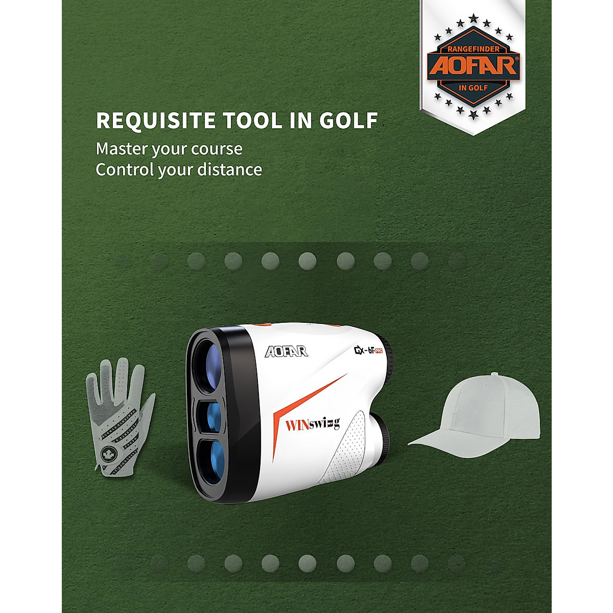 AOFAR GX-6F PRO Golf Rangefinder with Slope and Angle, Flag Lock with Pulse Vibration and Continuous Scan, 600 Yards Rangefinder for Distance Measuring, High-Precision Accurate Gift for Golfers
