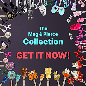 M&P Fake Belly Button Piercing - Magnetic Navel Ring - Without Piercing - Non Pierced - Clip on - Surgical Steel (Gravity)