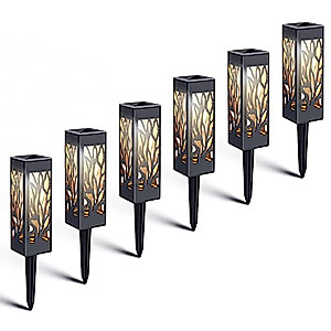 Solar Lights Outdoor,6 Pack Solar Pathway Lights Outdoor-Waterproof,LED Landscape Lighting Solar Powered Outdoor Lights Solar Garden Lights for Pathway Walkway Patio Yard & Lawn Warm White