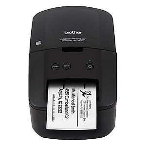 Brother QL-600 Economic Desktop Wired Label Printer, Black - USB Connectivity - up to 2.4" Wide, 300 x 600 dpi, 44 Labels Per Minute, Automatic Cutter Label Maker for Home and Office