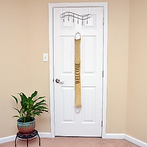 Roe & Moe Welcome Draft Stopper, Door Bottom Hot/Cold Air Blocker Noise Reducer Insulation Sound Proof Weather Strip Seal, 38 x 4 inches, with 2 Loops - Ideal for 36 inch Door