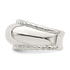 IceCarats 925 Sterling Silver Twisted Chunky Dome Woven Crisscross Band Statement Ring Size 7