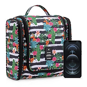 JNYCL Hanging Travel Toiletry Bag for Women and Girls, Portable Waterproof Cosmetic Travel Bag, 17 Compartments, Non-slip zipper, Sturdy Hook, Perfect for Daily Use and Travel. (Medium)