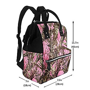 Backpack Diaper Bag Pink Camouflage Womens Travel Bag Mens Laptop Bags