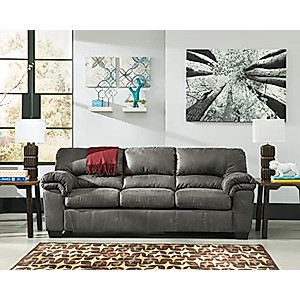 Signature Design by Ashley Bladen Faux Leather Sofa, Gray