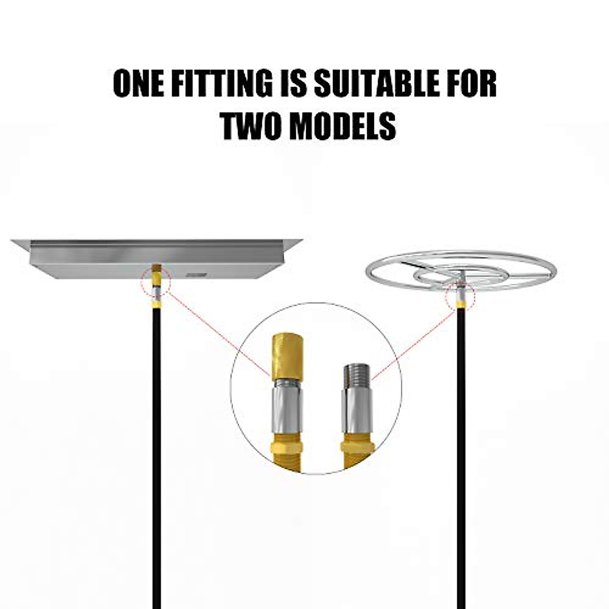 GRISUN 1/2" LP Air Mixer Valve for Propane Gas Fire Pits, Air Mixture Valve with 1/2 Female Adapter, Stainless Steel and Solid Brass, 150K BTU High Capacity