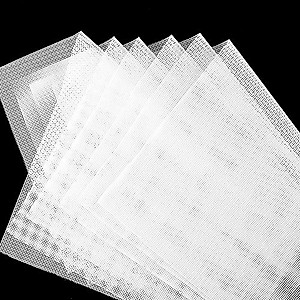 6 Pack Silicone Dehydrator Sheets,Non-stick Food Fruit Dehydrator Mats Reusable Steamer Mesh Mat for Fruit Dryer (6, 14 x 14 inch)