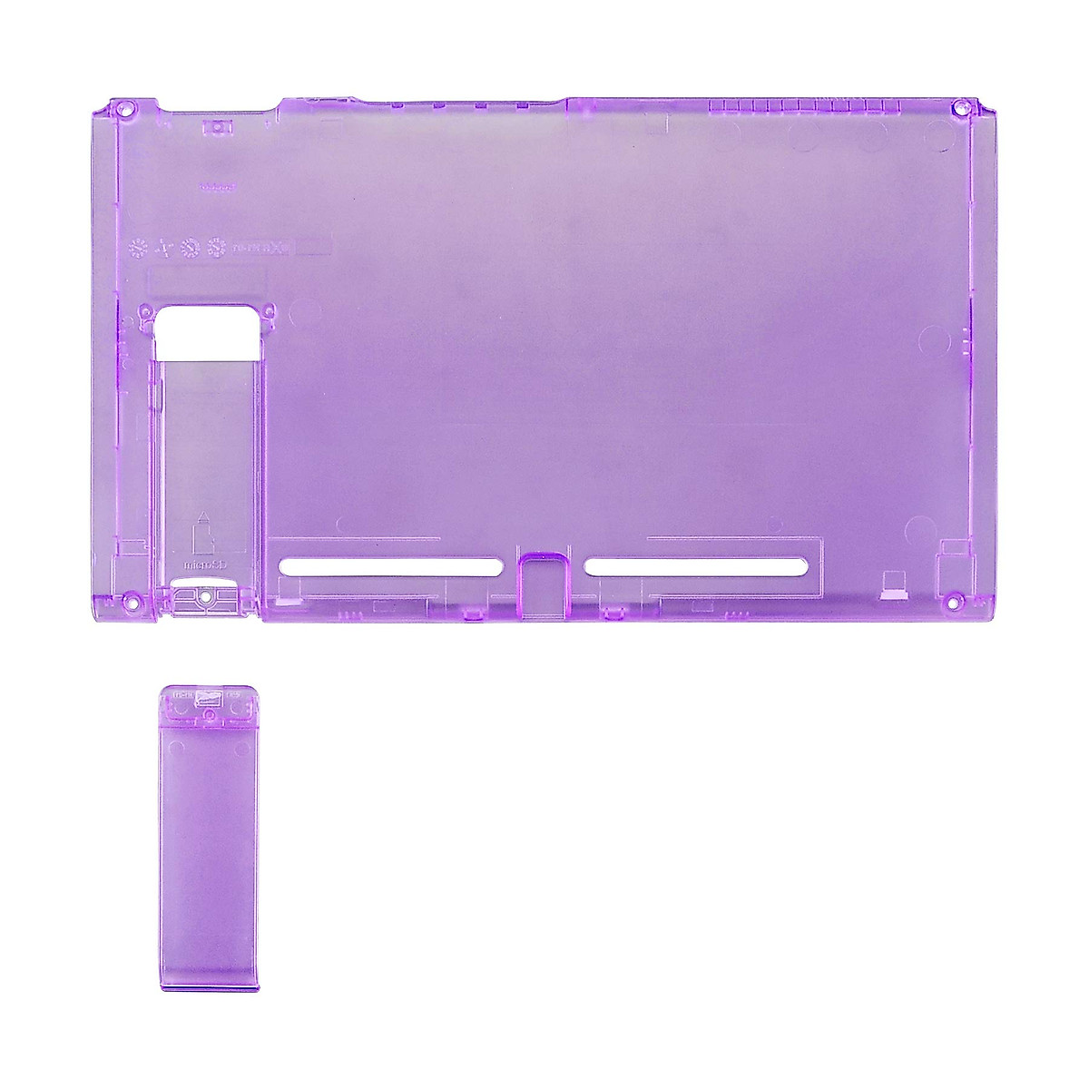 eXtremeRate Clear Atomic Purple Console Back Plate DIY Replacement Housing Shell Case for Nintendo Switch Console with Kickstand – JoyCon Shell NOT Included