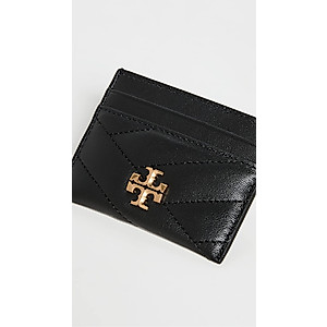 Tory Burch Women's Kira Chevron Card Case, Black, One Size