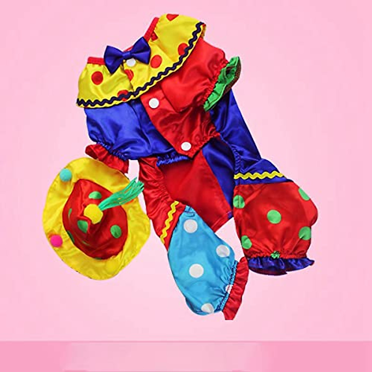 Dog Halloween Costume Puppy Clothes Cosplay Clown Clothes Pet Costumes for Small Dogs Cats Halloween Party Pet Photo Props Supplies for Halloween Small Dogs and Cats Cosplay Party Supplies