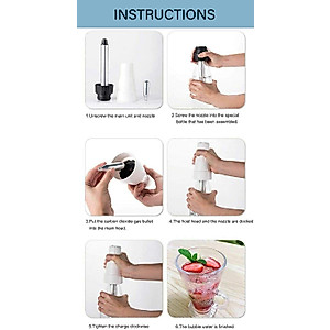 Hand-held Soda Maker Home Bar Office DIY Bubble Fruit Juice Carbonated Water Healthy Drinks Machine, 1L,NoCO2Charger