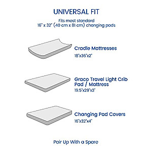 Extra Stretchy Changing Pad Cover, TotBasic Ultra Soft Premium Jersey Knit Changing Pad Sheets, Unisex for Boys and Girls, Safety Strap, Fits All Standard Changing Tables/Dresser Tops - 2 Pack