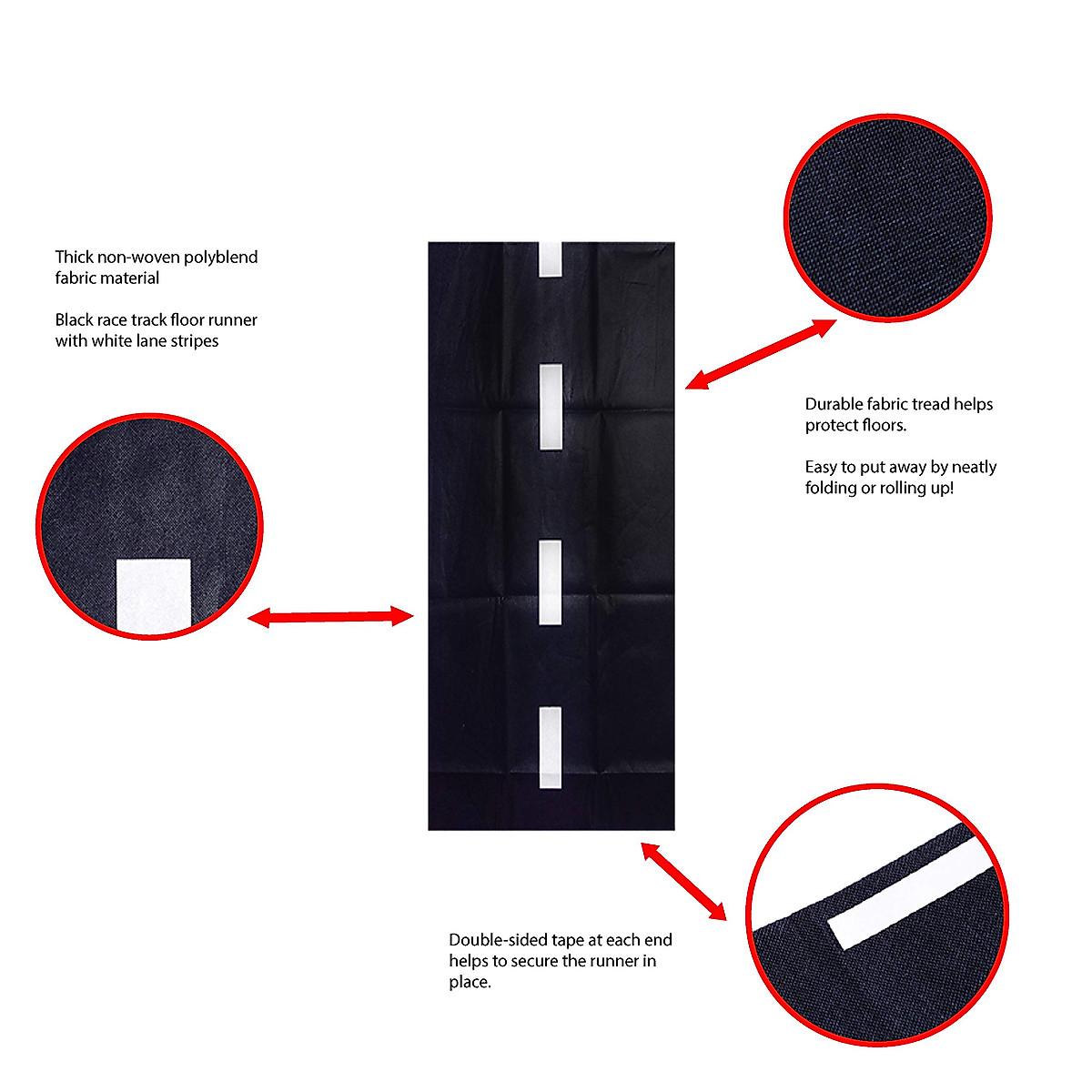 Super Z Outlet 10ft Long Racetrack Floor Running Racer Party Decoration Mat Drag Race Car Road Go Kart Theme Birthday Games (2ft Wide)