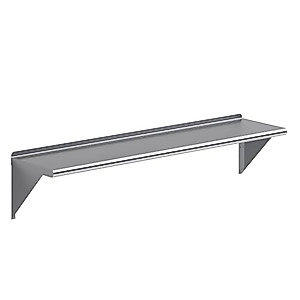 AmGood 14" X 60" Stainless Steel Wall Shelf | Metal Shelving | Garage, Laundry, Storage, Utility Room | Restaurant, Kitchen | Food Prep | NSF Certified