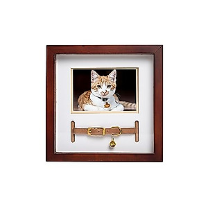Pearhead Pet Collar Keepsake Frame, Pet Memorial Picture Frame, Pet Owner Home Decor, Cat Or Dog Keepsake, 3" x 4.5" Photo Insert, Wall Mount And Tabletop Frame, Espresso