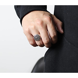 COSUMOSU Sterling Silver Viking Compass Vegivisir Ring (10)