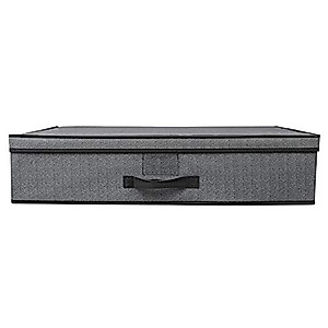Home Basics SB39008 Under The Bed Storage Box with Label Window, Organizer, Grey
