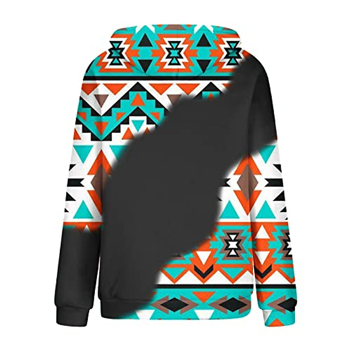 Women 's Western Aztec Ethnic Style Hooded Sweatshirts Casual Folk Pullover Long Sleeve Pocket Hoodies white hoodie Women Green M