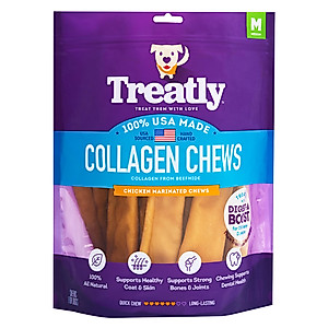 Treatly USA Collagen Wraps 6-7x1.5 Dog Chew Treats - Chicken Marinade Flavor, 12 Count/1 Pack