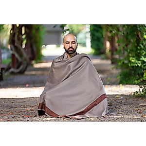 Om Shanti Crafts Meditation Shawl or Meditation Blanket, Wool Shawl/Wrap, Oversize Scarf/Stole. Indian Blanket. Unisex