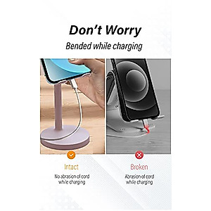 KN FLAX Cell Phone Stand with Mirror Mobile Phone and iPad Holder for Desk with Adjustable View Angle & Height, Handsfree Smart Phone Cradle, Dock for Office Kitchen Traveling Accessories - Pink