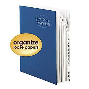 Smead(R) Desk File/Sorter, A-Z, Letter Size, 35% Recycled, Blue/Gray, C33BZ