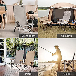 ICECO Hi1600 Camping Chairs for Adults, 600 LBS High-Back Folding Chair Heavy Duty Reclining Chair, Portable Lounge Chairs with Shoulder Strap for Outdoor, Patio, Living Room, 10 Year Warranty