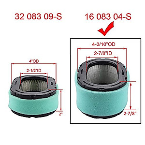 Savior 16-083-04-S Air Filter 16-083-05-S Pre Cleaner 52-050-02-S Oil Filter for Kohler 16 083 04S 1608304-S EZT715 EZT725 EZT740 KT610 KT620 KT715 KT725 KT730 ZT720 Kohler 7000 Series Air Filter