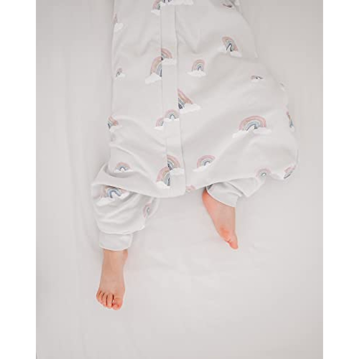 Woolino 4 Season Baby Sleep Bag or Sack with Feet Opening, Merino Wool, 3-4T, Rainbow