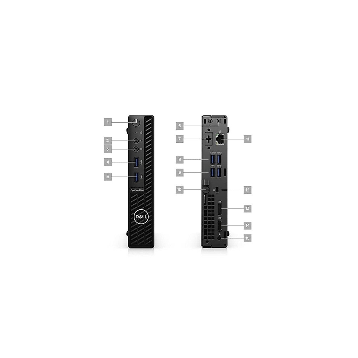 Dell Optiplex 3080 Micro Tower Desktop | Core i5-10500T - 128GB SSD Hard Drive - 8GB RAM | 6 cores @ 3.8 GHz Win 11 Pro Black (Renewed)