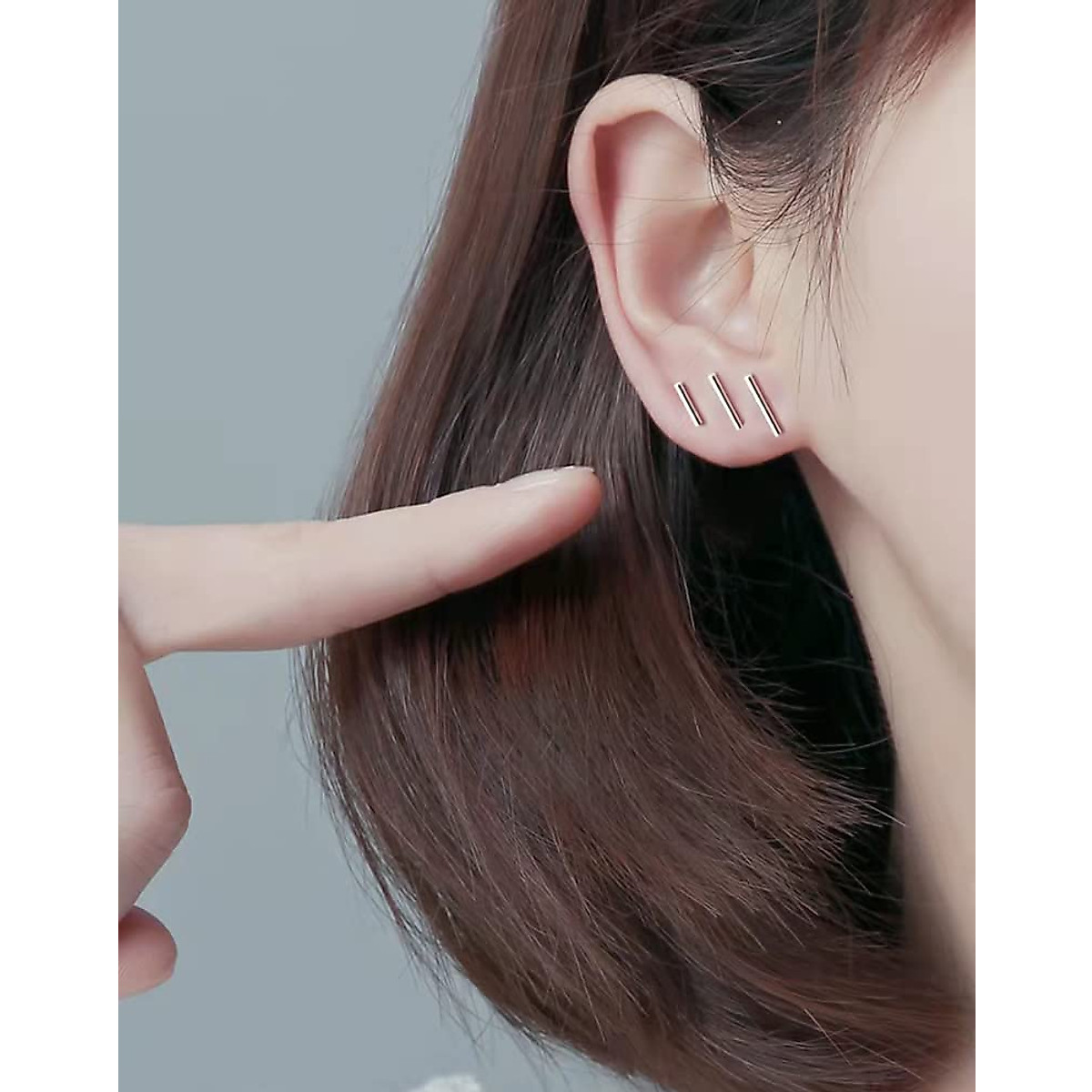 20g Tiny Bar Earrings for Women 925 Sterling Silver Hypoallergenic Minimalist Round Small Ball Stud Cartilage Tragus Barbell Screw Back Earring Simple Polished Jewelry Dainty Gifts (4mm)