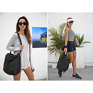 ODODOS 19L Multi Hobo Bags 2.0 with 2 Straps for Women, Totes Handbags, Crossbody Shoulder Bags, Black