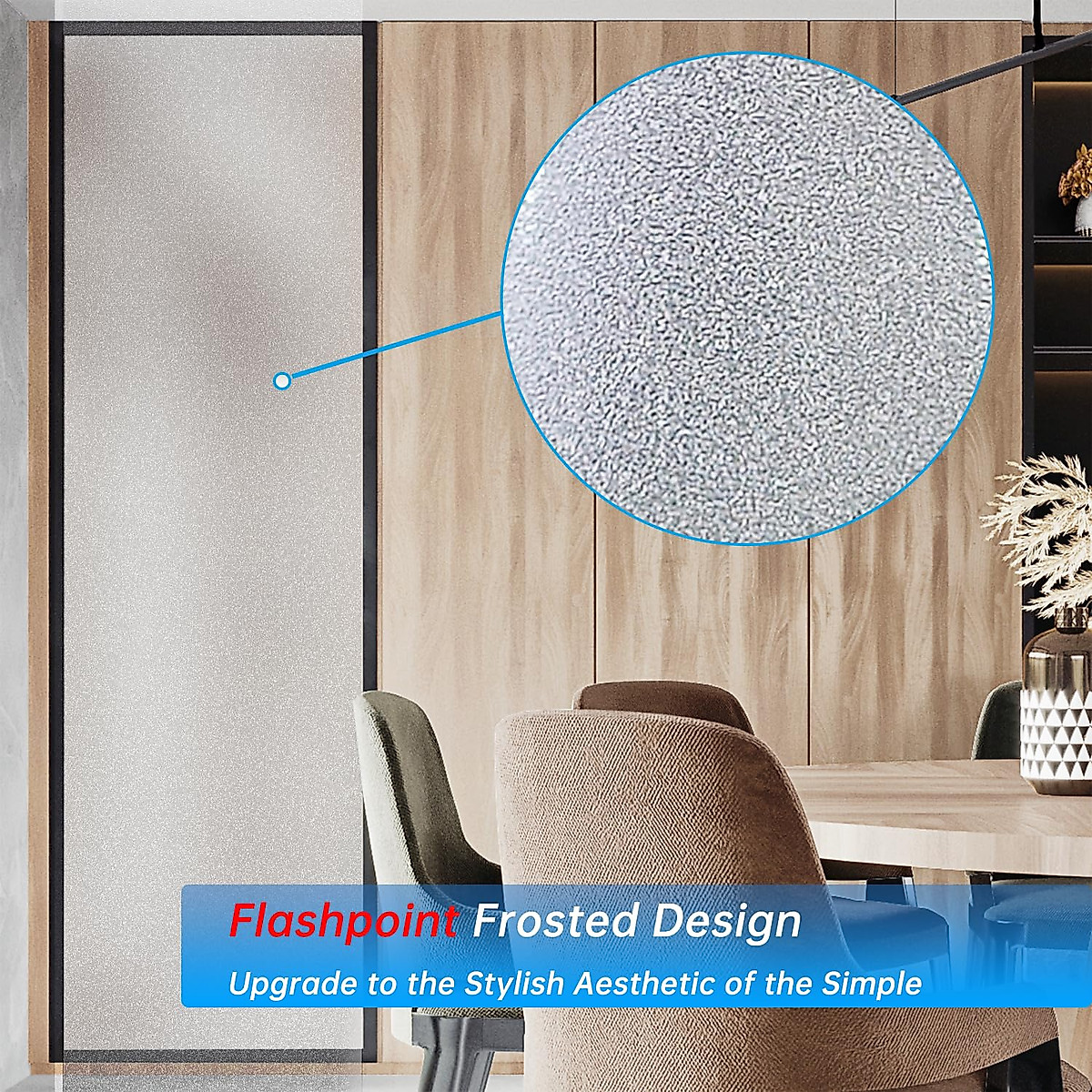 Frosted Glass Window Privacy Film Decorative, Bathroom Privacy Film for Glass Windows Cover, Static Cling, Removable, Reusable, Anti-UV, Anti-Glare, Heat Blocking,17.5X78.7Inch