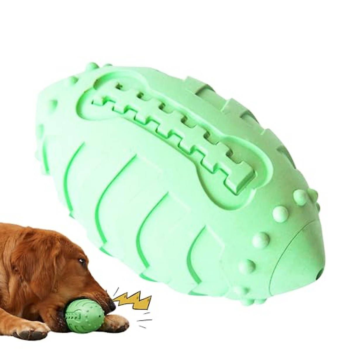 Pet Teething Toy, Odorless Rubber Squeaky Dog Toy Ball, Durable Soft Dog Chew Ball with Whistle, Small Medium Puppy Chew Ball for Playing Training Interacting Teeth Cleaning