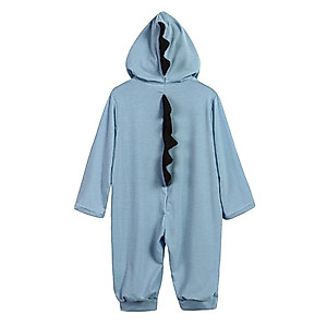 GUCABE Interesting Romper Jumpsuit Outfits Clothes,Infant Baby Kids Dinosaur Hooded Romper Jumpsuit Outfits Clothes (0-3 Months, Blue)