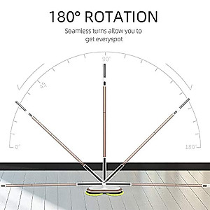 LIPTSIO Cordless Electric Mop, Scrubber Powerful Cleaner Handheld 180° Automatic Rotary +2 Extra Accessories, Polisher for Hard Wood, Tile, Vinyl, Marble and Laminate Floor (Red)