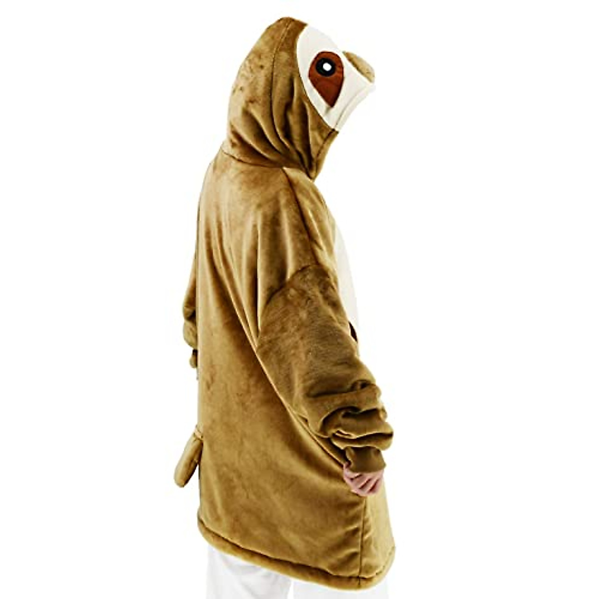 vavalad Sloth Wearable Blanket Sweatshirt Sherpa Oversized Hoodie TV-Blanket with Sleeves and Pockets for Adults Men Women Teens One Size Fits All
