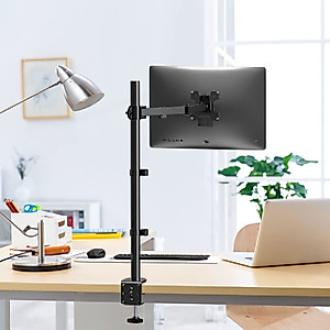 WALI Monitor Arm Mount for Desk, Single Extra Tall Computer Desk Mount, Monitor Bracket Mount Stand Single, up to 32 inch, 22 lbs (M001XL), Black