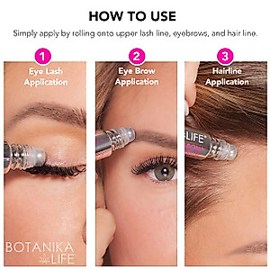 Botanika Life Natural Eyelash Growth Serum & Eyebrow Growth Serum | Lash Serum for Eyelash Growth | Eyebrow Serum to Grow Brows, Making them Longer & Thicker | Made in USA - 6ml