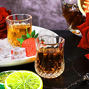 Meanplan 1.7oz Mini Shot Glasses Set Tasting Glasses Heavy Base Clear Shot Glass Cute Cordial Glasses Mini Wine Glasses for Serving Whiskey, Wine, Juice (24 Pieces)