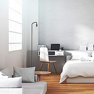 O’Bright Industrial Floor Lamp for Living Room, 100% Metal Lamp, UL Certified E26 Socket, Minimalist Design for Decorative Lighting, Stand Lamp for Bedroom/Office/Dorm, ETL Listed, Black