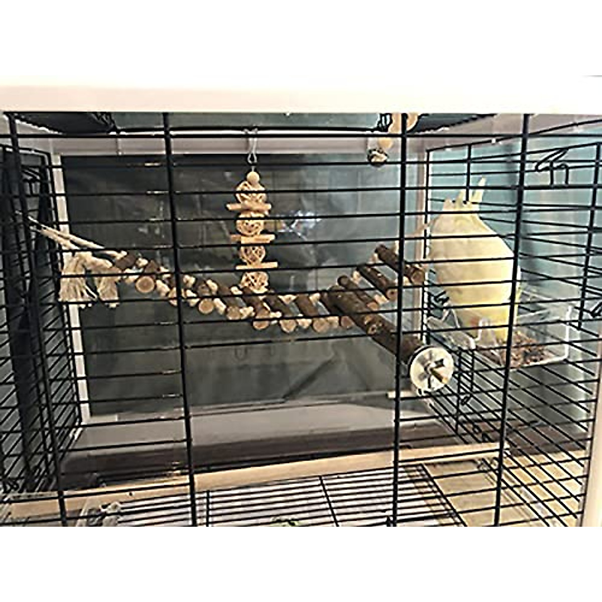 Diaertiny Bird Parrot Swing Chewing Toys 8 Pack Natural Safety Wood for Small Parakeets, Cockatiels, Finches,Budgie and Small&Medium Birds