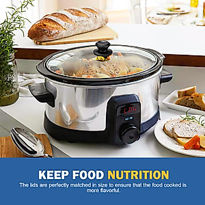 Oval Glass Crock Pot Lid 7 Quart Replacement for Oval lid Rival Crock Pot Slow Cooker SCV700-CH-BR, SCV700SS and Hamilton Beach Slow Cooker Lids Replacement Oval 7 Quart 33474G.