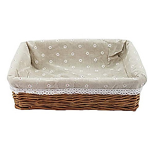 Kingwillow, Wicker Storage basket, Rectangular Storage Basket, Arts and Crafts. (Natural)