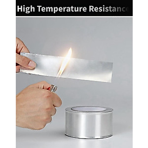 Premium Aluminum Foil Tape 2 Inches Wide, 66 Feet Long and 3.9mil Thick,Perfect for Sealing & Patching Hot and Cold HVAC, Pipe, Insulation Home and Multifunctional Silver Metal Tape